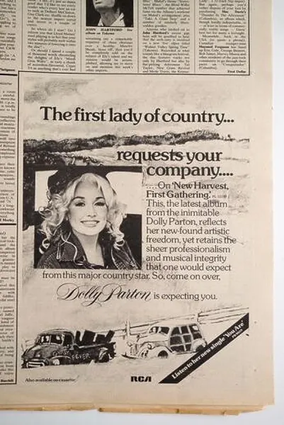 1970s advert for New Harvest First Gathering album by Dolly