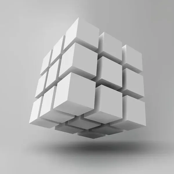 3D abstract cube RGB vector illustration created with