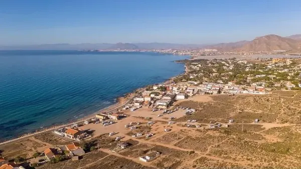 Aerial drone photo of the coastal town named La Azohia in