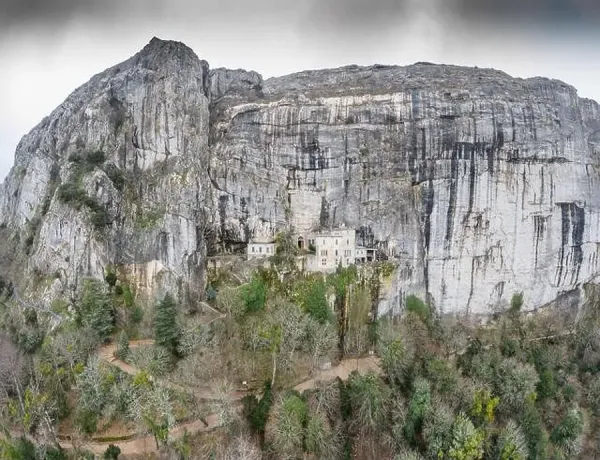 Aerial view of the Grotto of Maria Magdalena in France