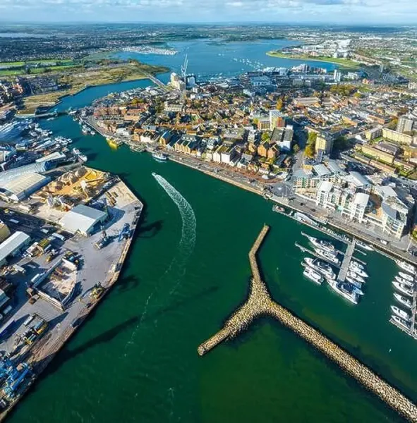 Aerial view of Poole, a coastal town in Dorset Our beautiful Wall Art ...