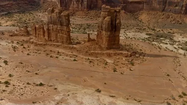 Aerial View Of Rock Formations In The American Southwest