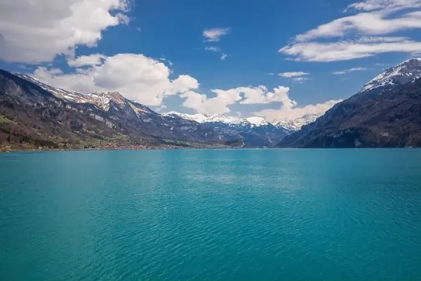 Brienz town on lake Brienz by Interlaken with the Swiss