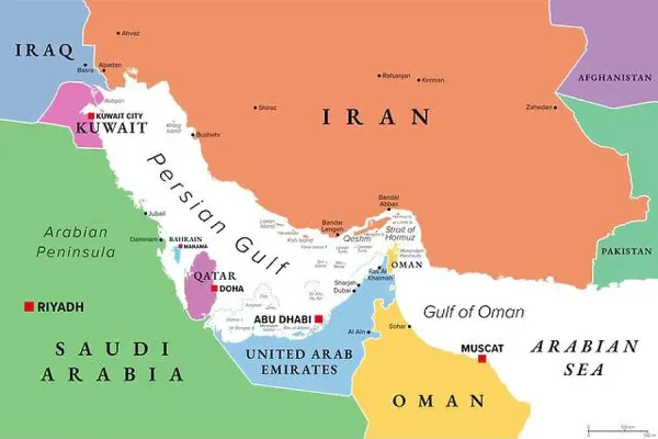 Persian Gulf Countries Map